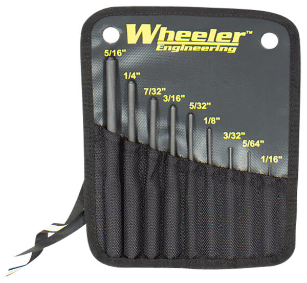 Wheeler 204513 Roll Pin Punch Set Black Steel Knurled Handle 9 Pieces ...