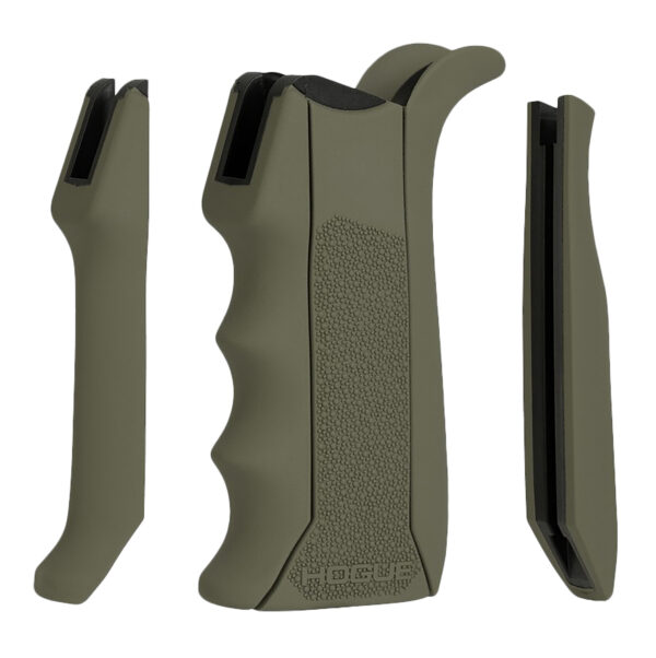 Hogue 13041 Modular Overmolded OD Green Rubber Pistol Grip with Finger ...