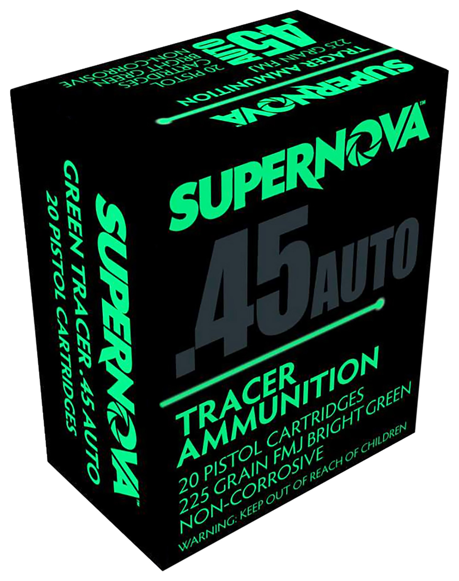 Supernova PMSN45ACG Green Tracer Non Corrosive 45 ACP 225 gr Full Metal ...